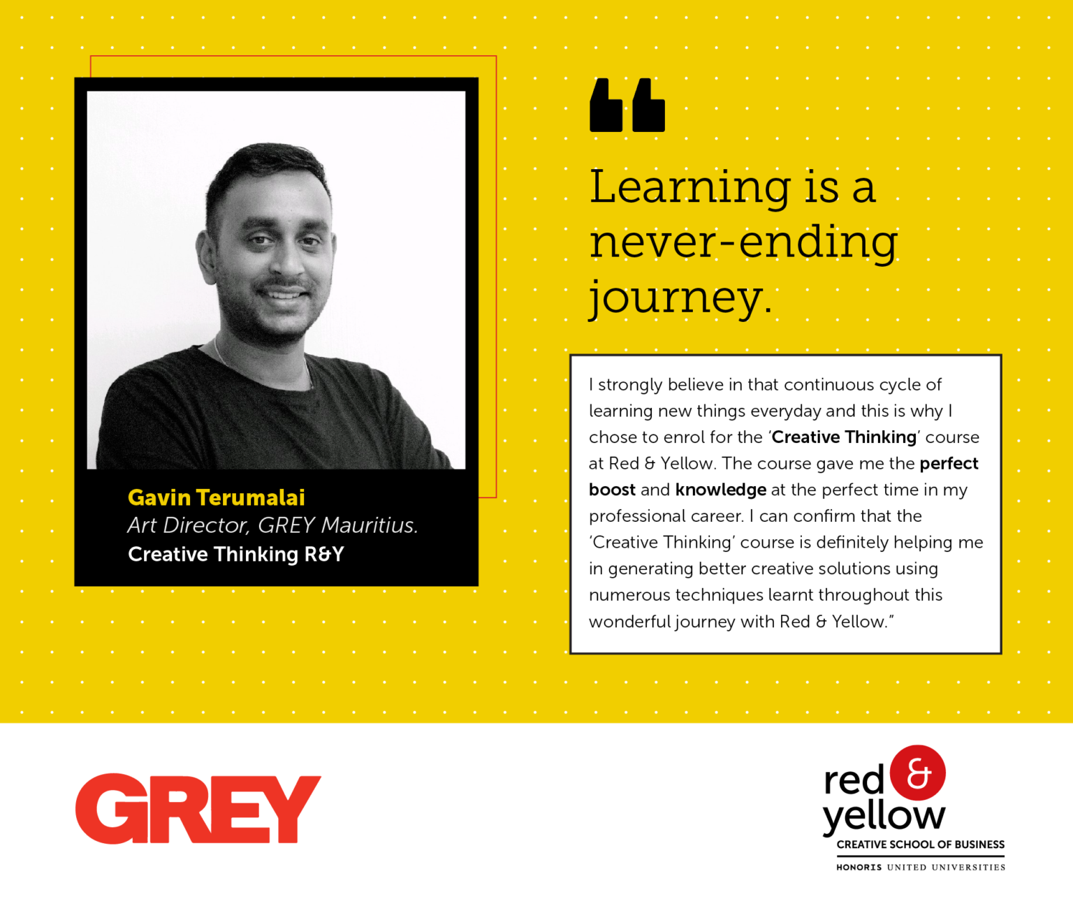 Student Testimonial- Gavin- Red & Yellow Creative School